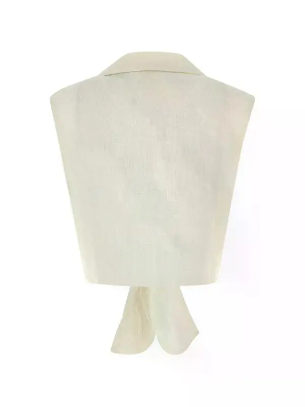 Le Kasha Sleeveless Cropped Shirt With Front Tie