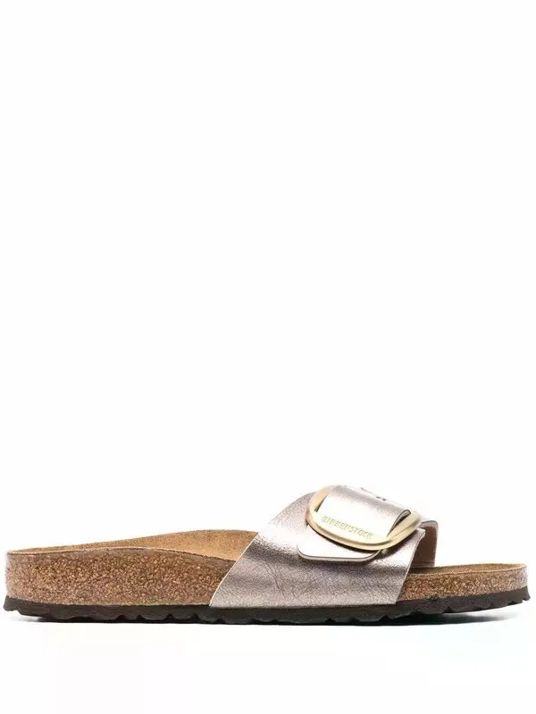 BIRKENSTOCK Madrid Buckled Metallic Leather Sandals - Neutrals
