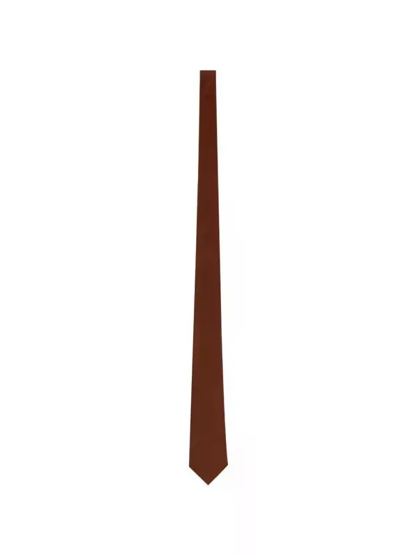 Saint Laurent Satin Silk Neck Tie - Brown