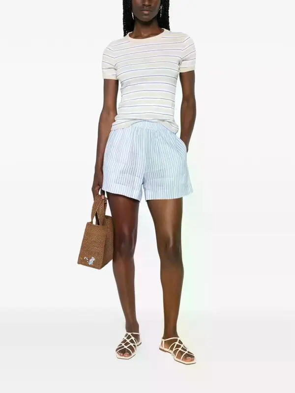 MC2 SAINT BARTH Striped Elasticated Waist Shorts - Blue
