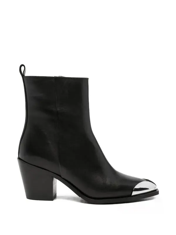 ADRIANNA FERETTI Metal-toe Block Heel Ankle Boots