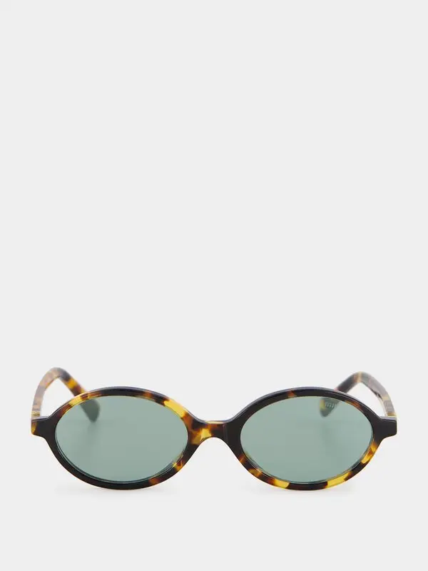 Miu Miu Oval Acetate Sunglasses - Brown