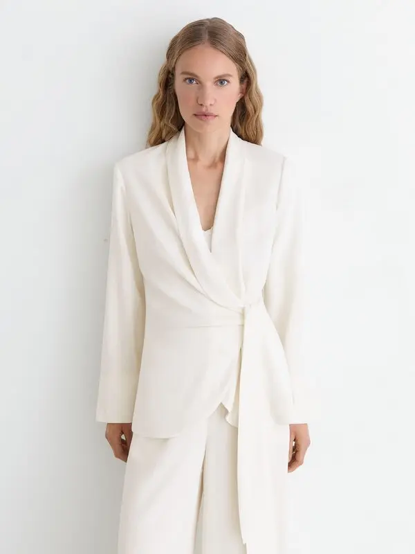 REISS Clover Shawl Collar Tie Detailed Blazer