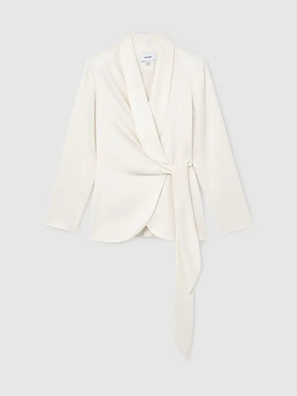 REISS Clover Shawl Collar Tie Detailed Blazer