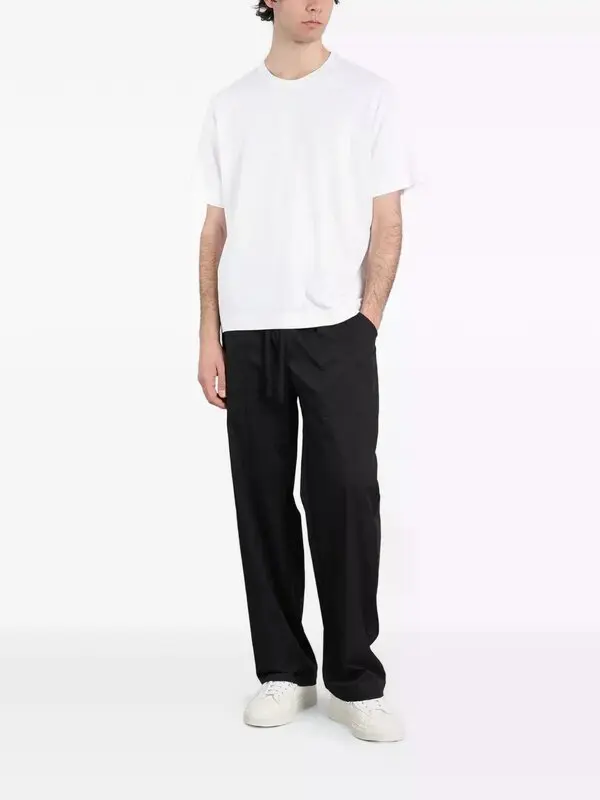 Alpha Studio Straight Leg Drawstring Waist Trousers