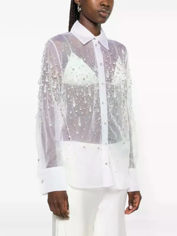 Retrofete Embellished Sheer Shirt