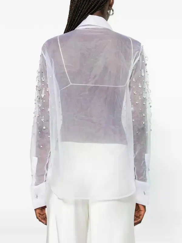 Retrofete Embellished Sheer Shirt