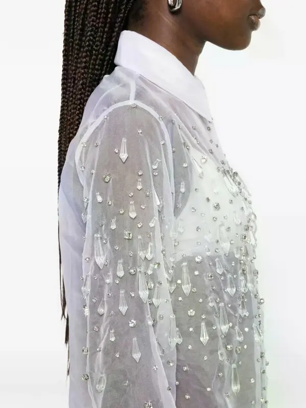 Retrofete Embellished Sheer Shirt
