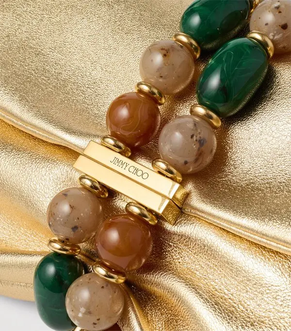JIMMY CHOO Zandra Lambskin Clutch Bag - Gold