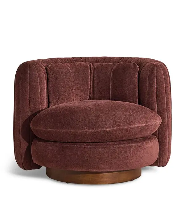 SOHO HOME Linen Chenille Vivienne Armchair - Burgundy