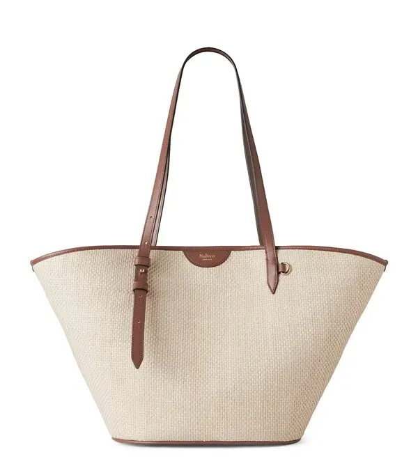 Mulberry Raffia Basket Tote Bag - Brown