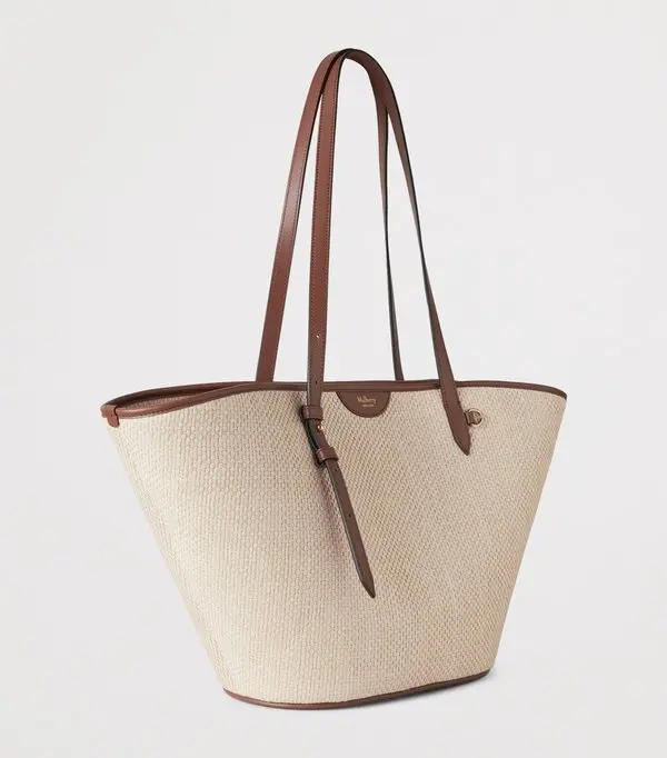 Mulberry Raffia Basket Tote Bag - Brown