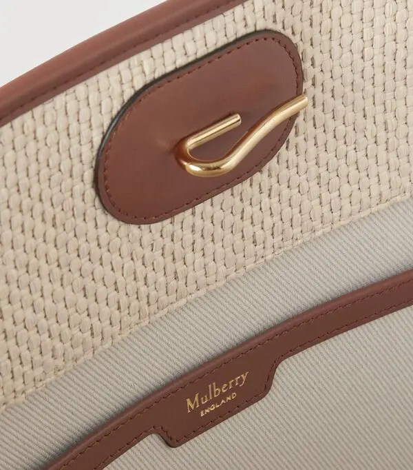 Mulberry Raffia Basket Tote Bag - Brown