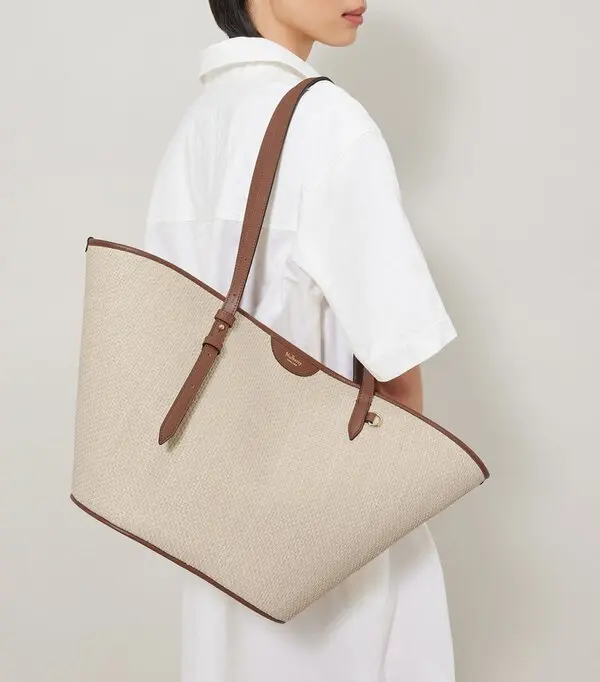 Mulberry Raffia Basket Tote Bag - Brown
