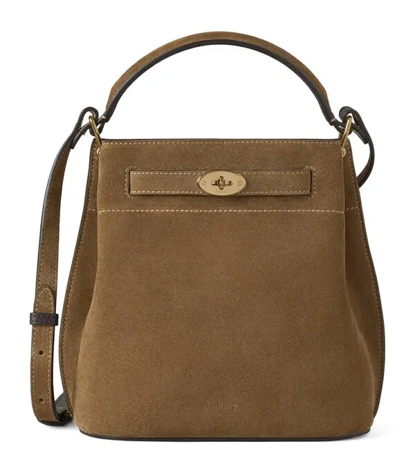 Mulberry Suede Islington Bucket Bag - Beige