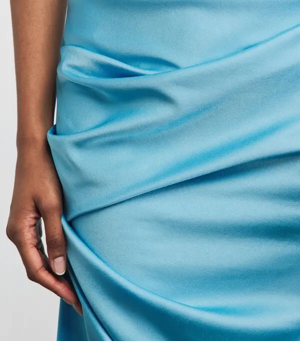 Alex Perry Strapless Satin Corset Gown - Blue