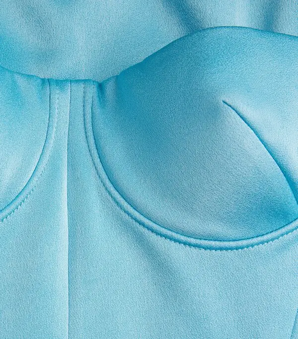 Alex Perry Strapless Satin Corset Gown - Blue