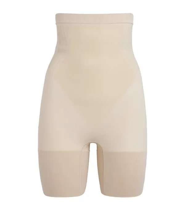 Spanx Sculpt Gofigure High-waist Mid-thigh Shorts - Beige