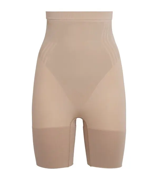 Spanx Sculpt Gofigure High-waist Mid-thigh Shorts - Nude