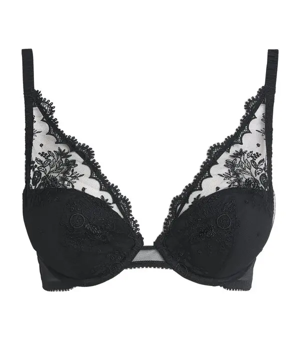 Simone Perele Lace Intrigue Plunge Push-up Bra - Black