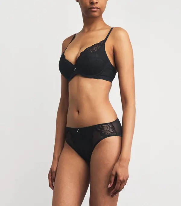 Simone Perele Lace Intrigue Plunge Push-up Bra - Black