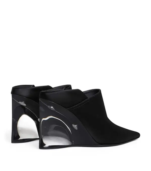 Alaïa Satin Invisible Wedge Mules 90 - Clear