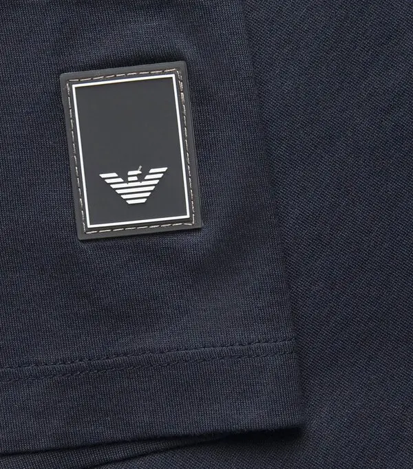 Emporio Armani Concealed-placket Logo Polo Shirt - Blue