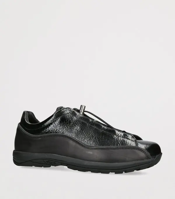 Diemme Crackled Leather Licata Sneakers - Black