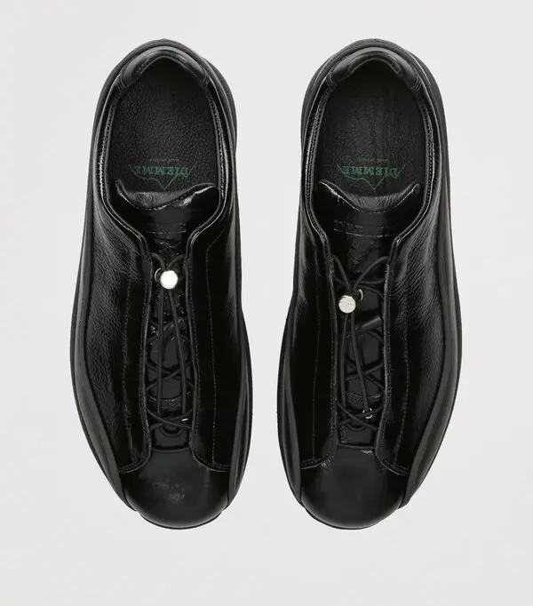 Diemme Crackled Leather Licata Sneakers - Black