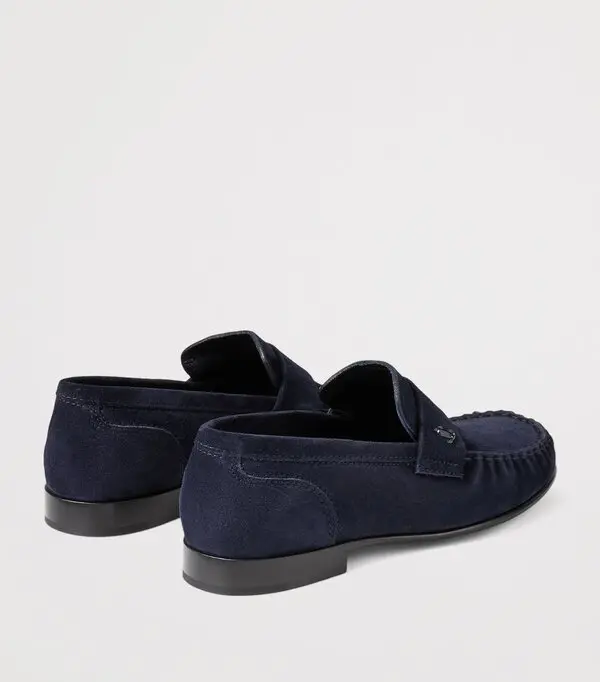 JIMMY CHOO Ellis Suede Loafers - Blue