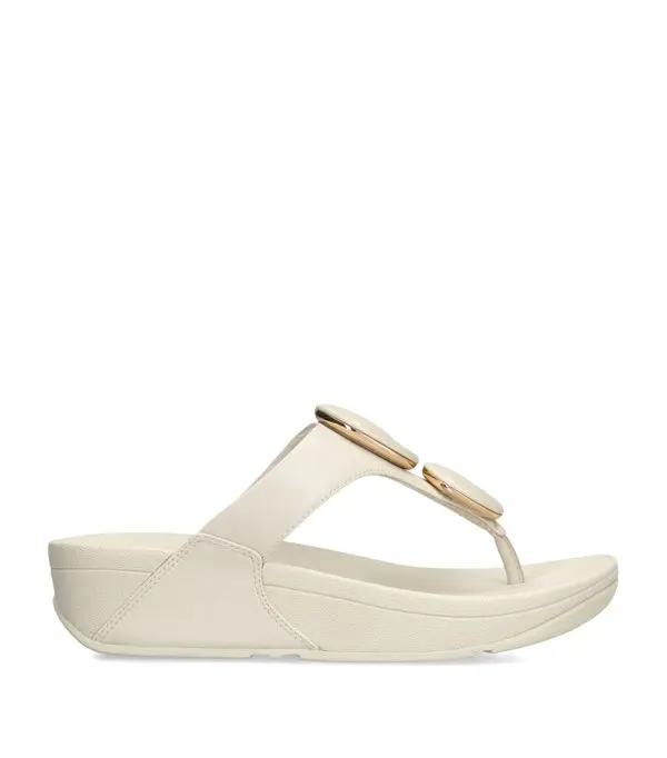 Fitflop Lulu Marble Stone Embellished Toe-post Sandals - Beige