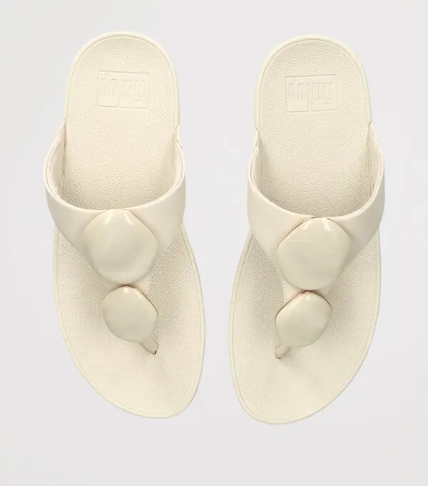 Fitflop Lulu Marble Stone Embellished Toe-post Sandals - Beige