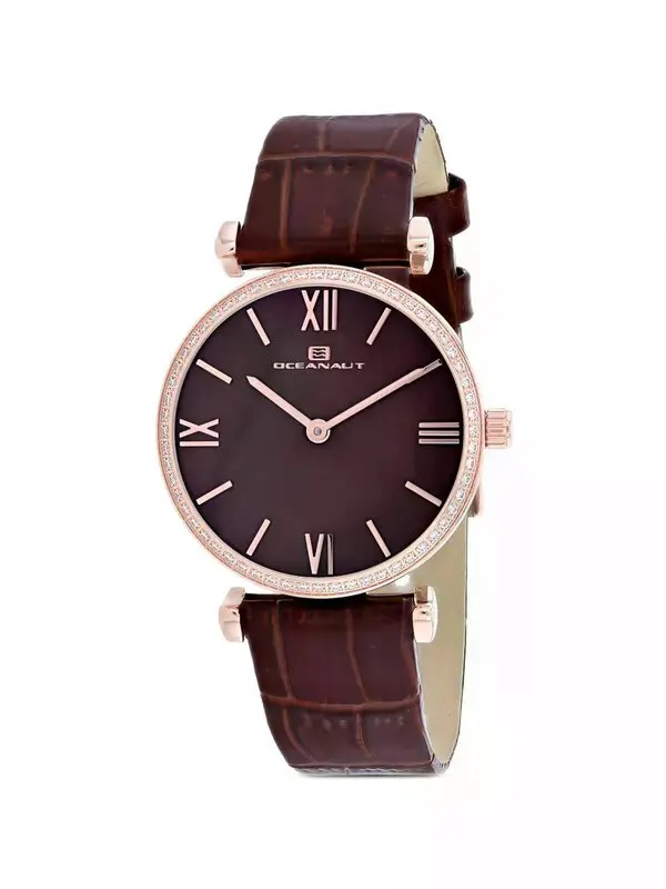 OCEANAUT Harmony 30mm Watch With Croc-effect Leather Strap - Brown