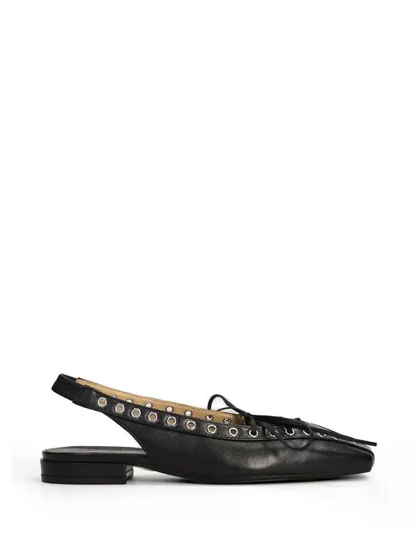 ALCHIMIA Eyelet Embellished Lace-up Slingback Ballet Flats