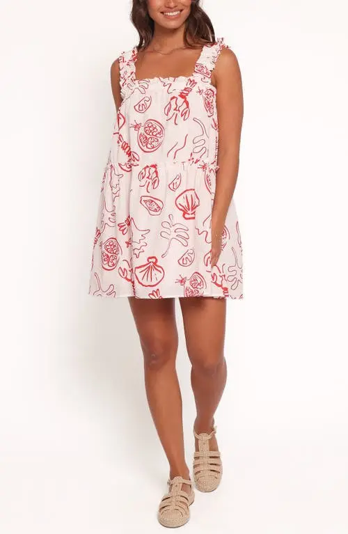 PETAL & PUP Elena Printed Cotton Sundress - Red Lobster