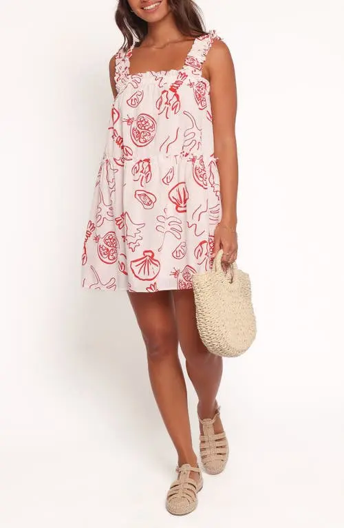PETAL & PUP Elena Printed Cotton Sundress - Red Lobster