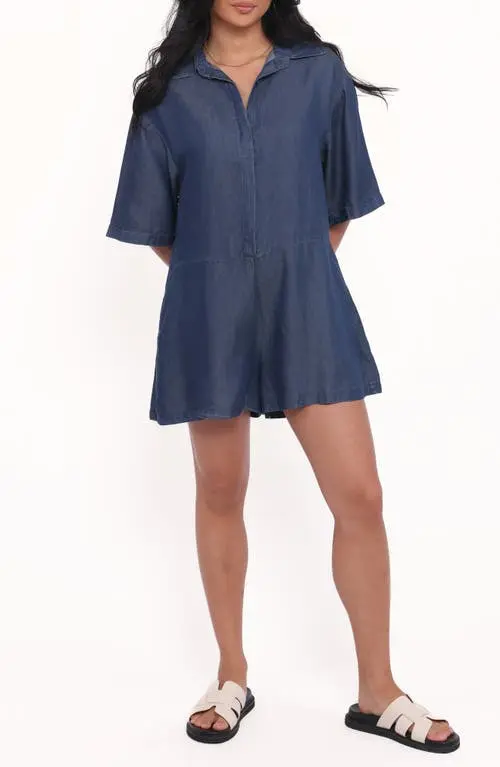 PETAL & PUP Kiya Denim Romper - Dark Denim