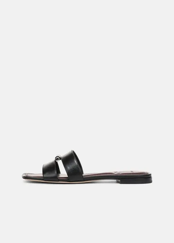 Vince Piper Leather Slide Sandal - Black