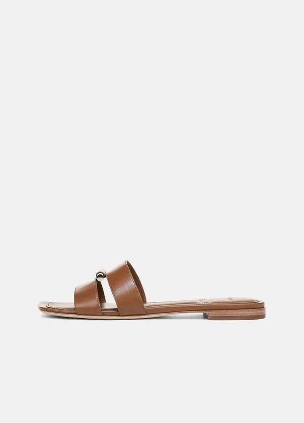 Vince Piper Leather Slide Sandal - Saddle