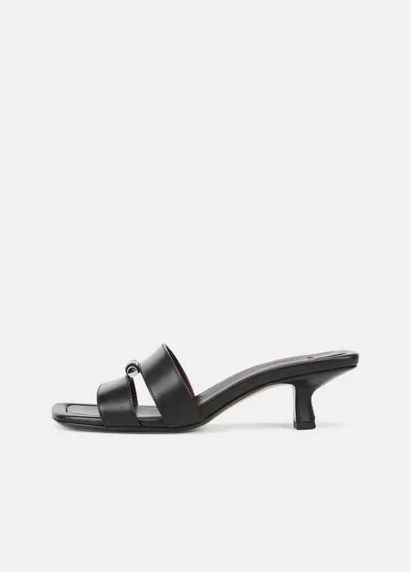Vince Piper Leather Heeled Sandal - Black