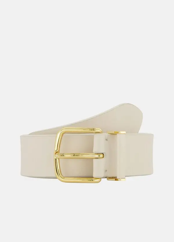 Vince Kaia 32mm Leather Belt - Milk