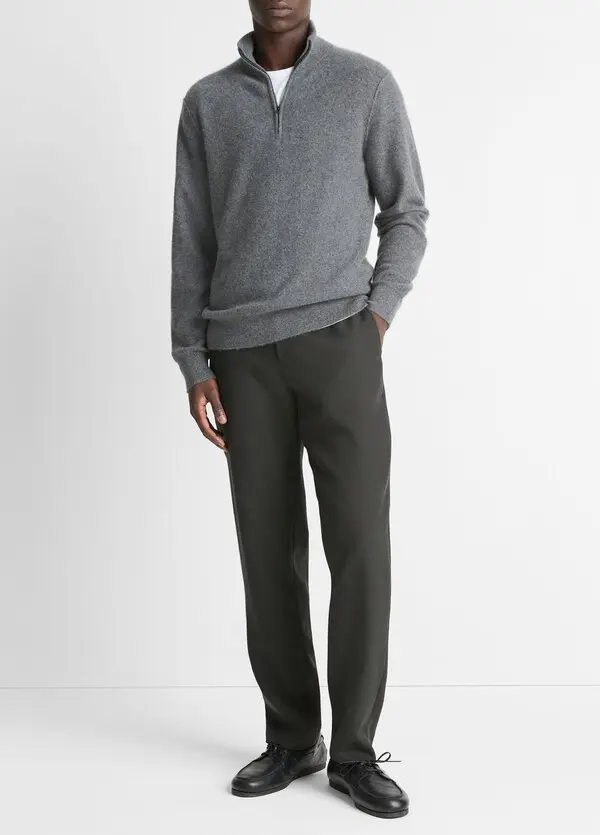 Vince Plush Cashmere Quarter-zip Sweater - Medium Heather Grey
