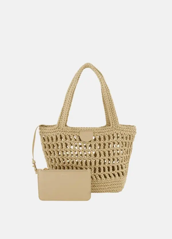 Vince Barcelona Cotton Crochet Tote With Detachable Pouch - Maiz