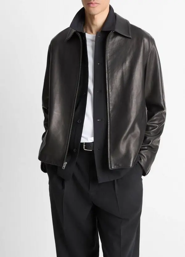 Vince Leather Zip-up Jacket