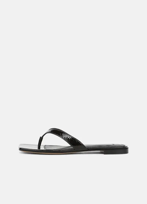 Vince San Juan Patent Leather Thong Sandals - Black