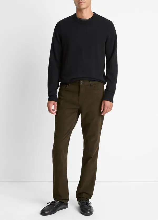 Vince Dylan Slim 5-pocket Peached Stretch-cotton Pant - Dark Leaf