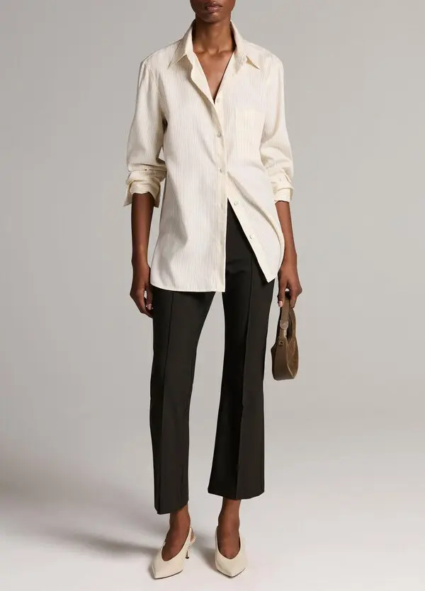 Vince Niki Mid-rise Pintuck Crop Flare Pant - Deep Forest