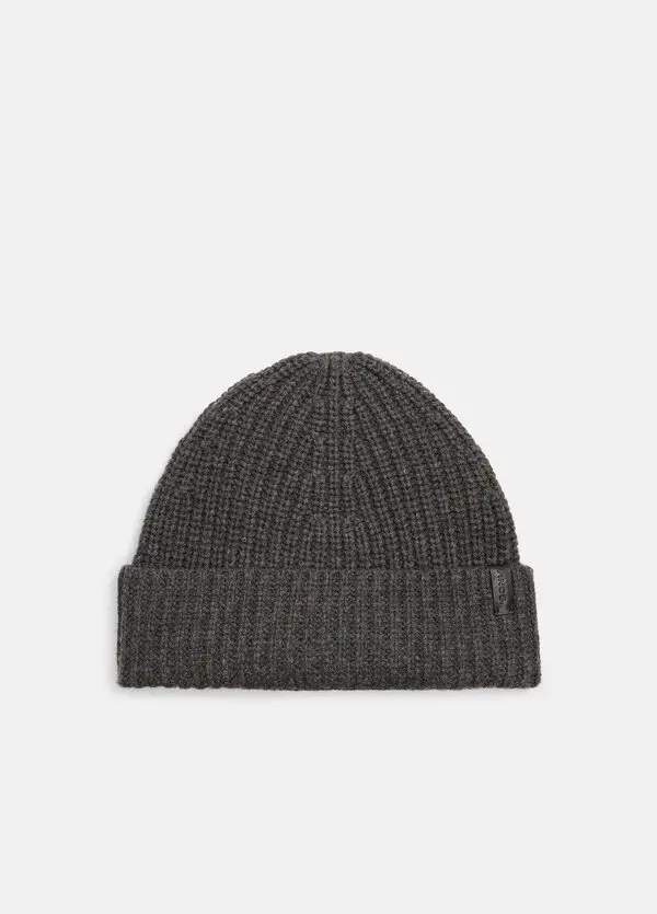 Vince Cashmere Shaker-stitch Beanie - Heather Charcoal