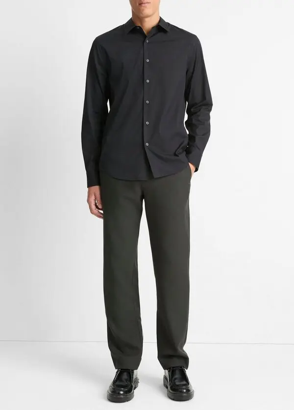 Vince Stretch-cotton Poplin Shirt - Black