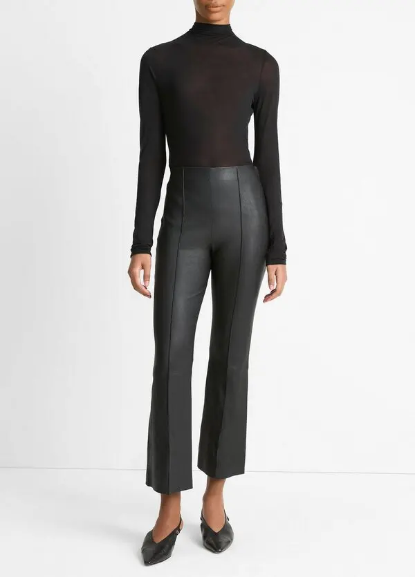 Vince Stretch-leather Crop Flare Pants